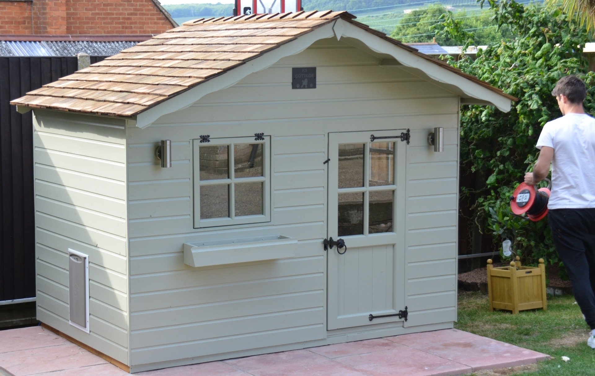 A selection of our beautiful, bespoke heated and lit dog cottages
