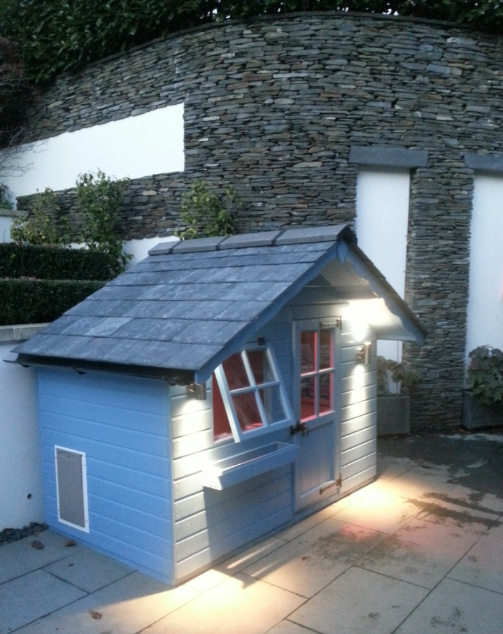 A selection of our beautiful, bespoke heated and lit dog cottages