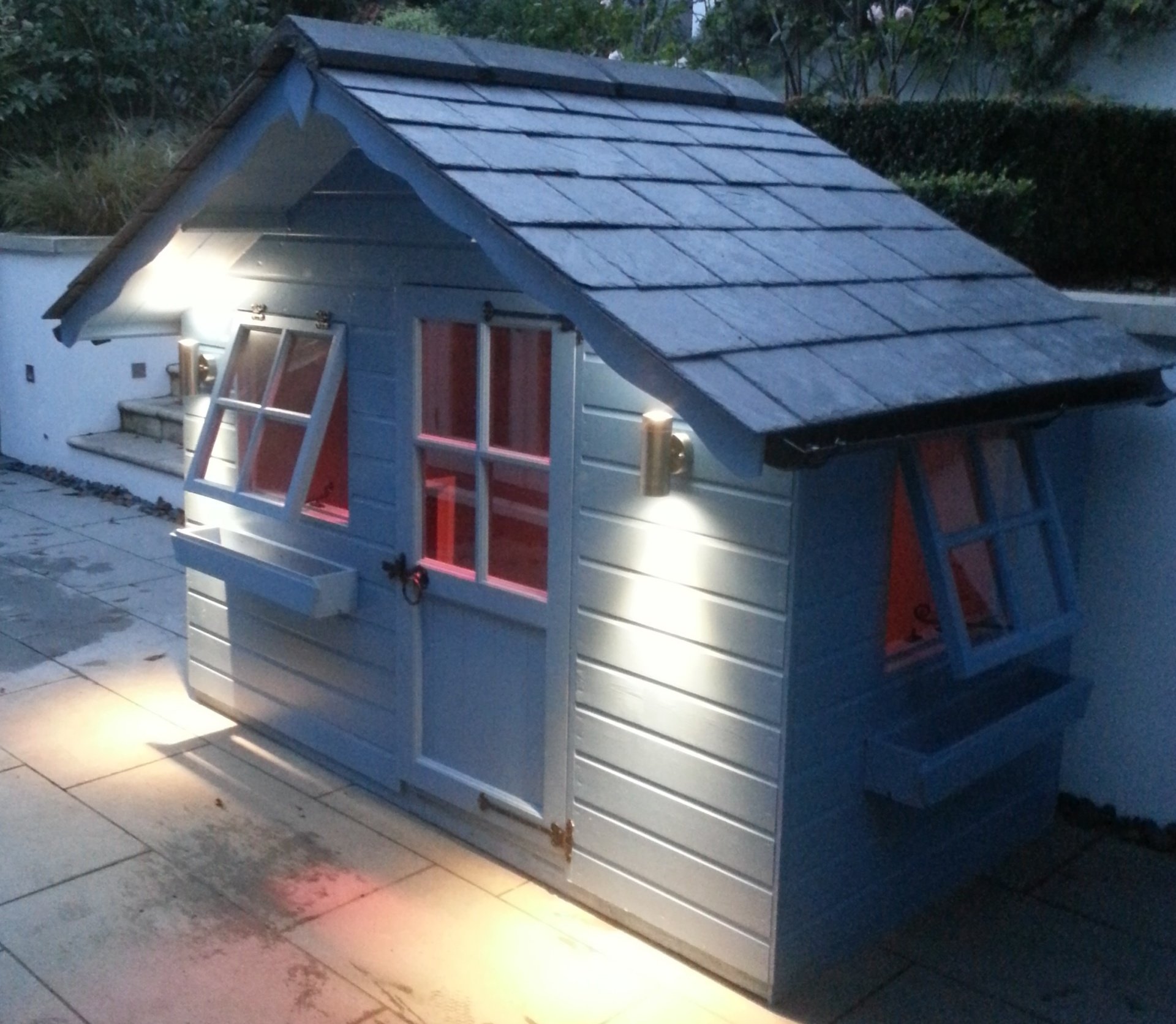 A selection of our beautiful, bespoke heated and lit dog cottages