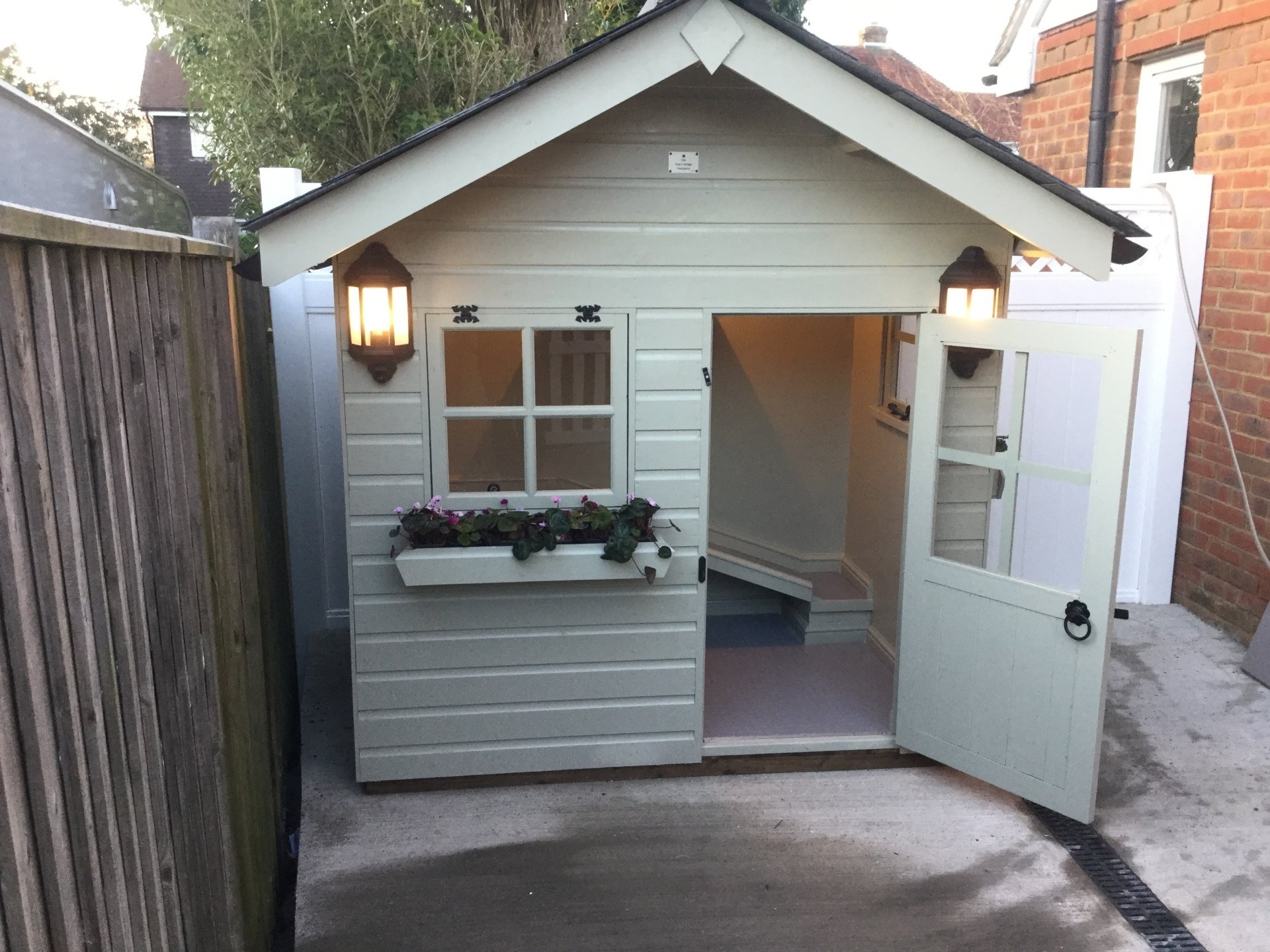 A selection of our beautiful, bespoke heated and lit dog cottages