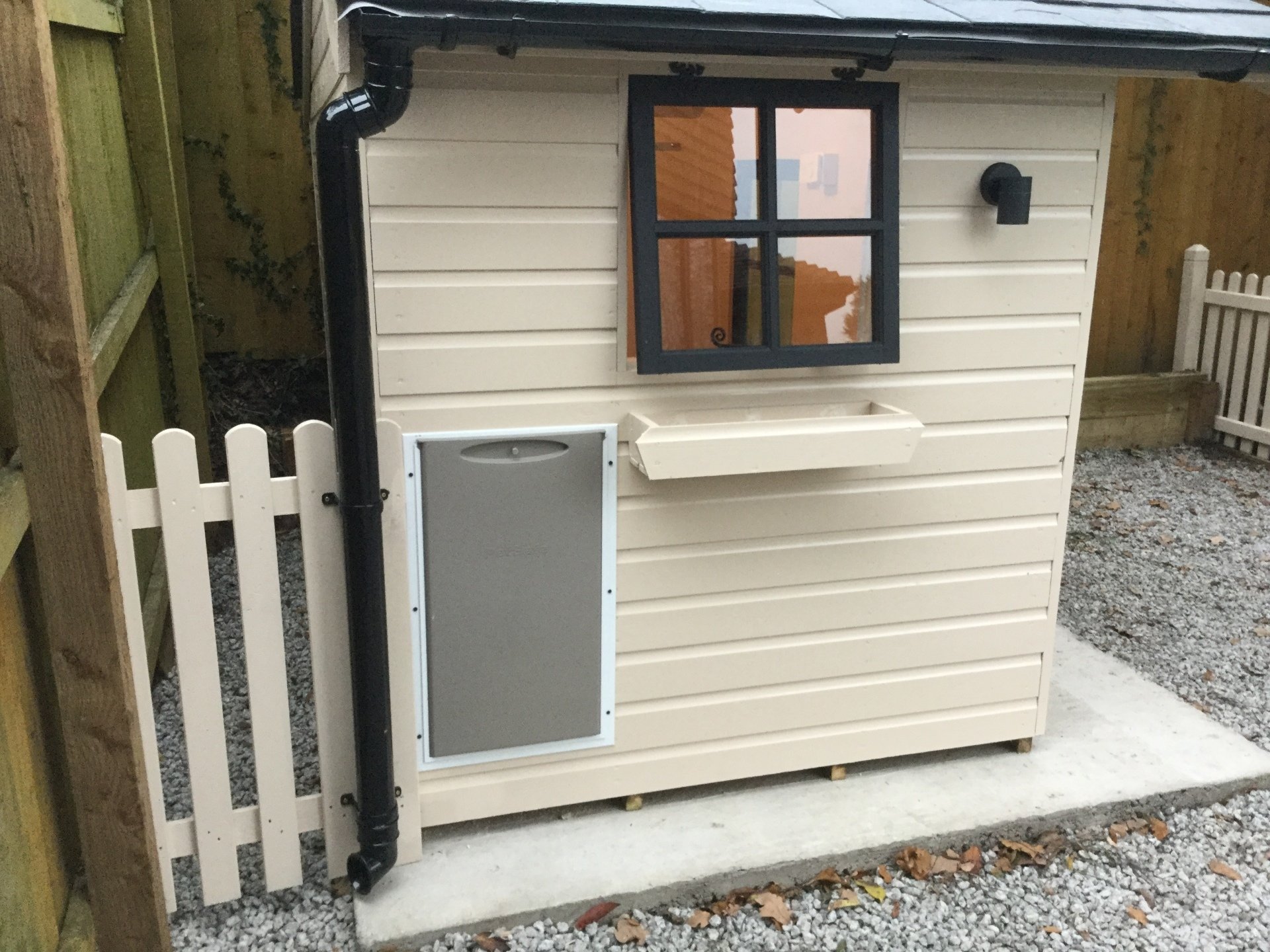 A selection of our beautiful, bespoke heated and lit dog cottages