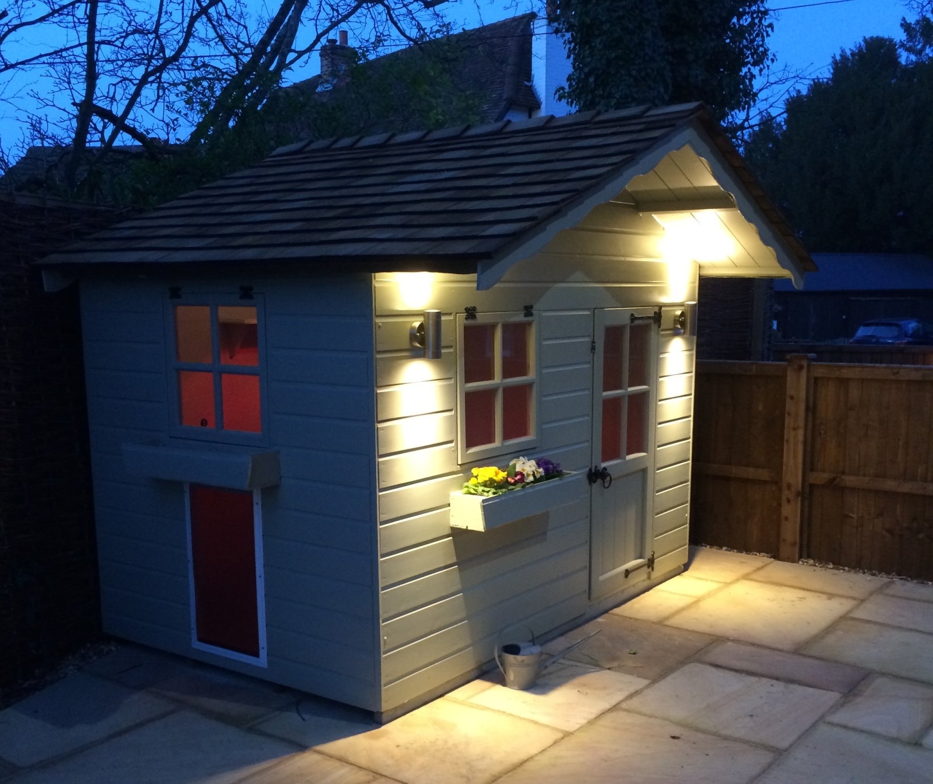 A selection of our beautiful, bespoke heated and lit dog cottages