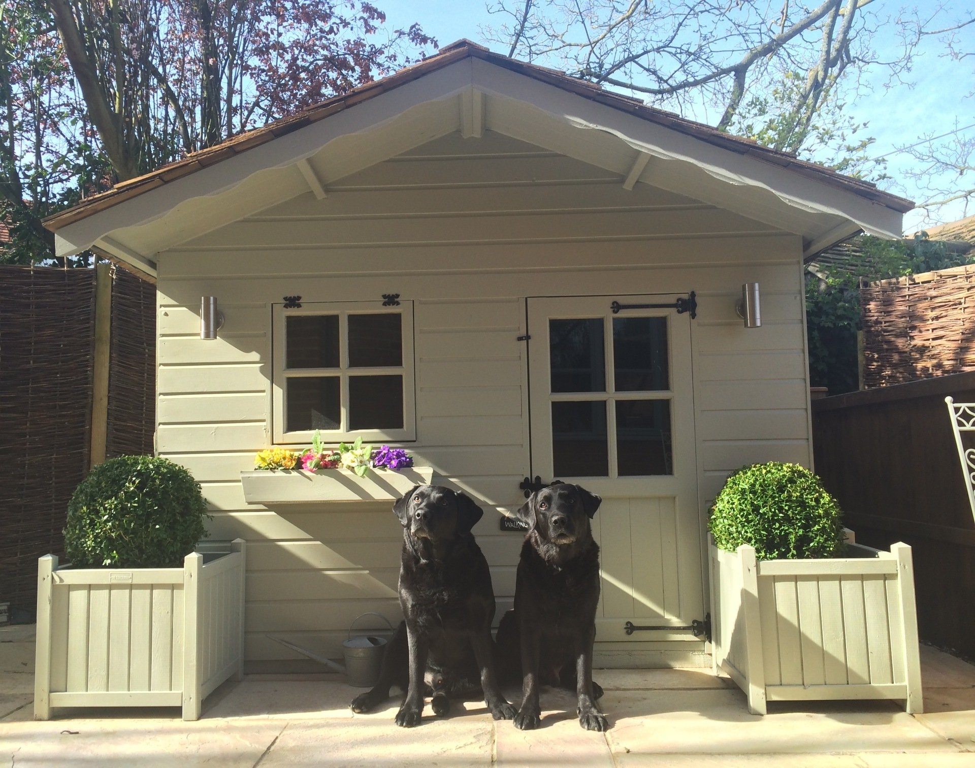 A selection of our beautiful, bespoke heated and lit dog cottages