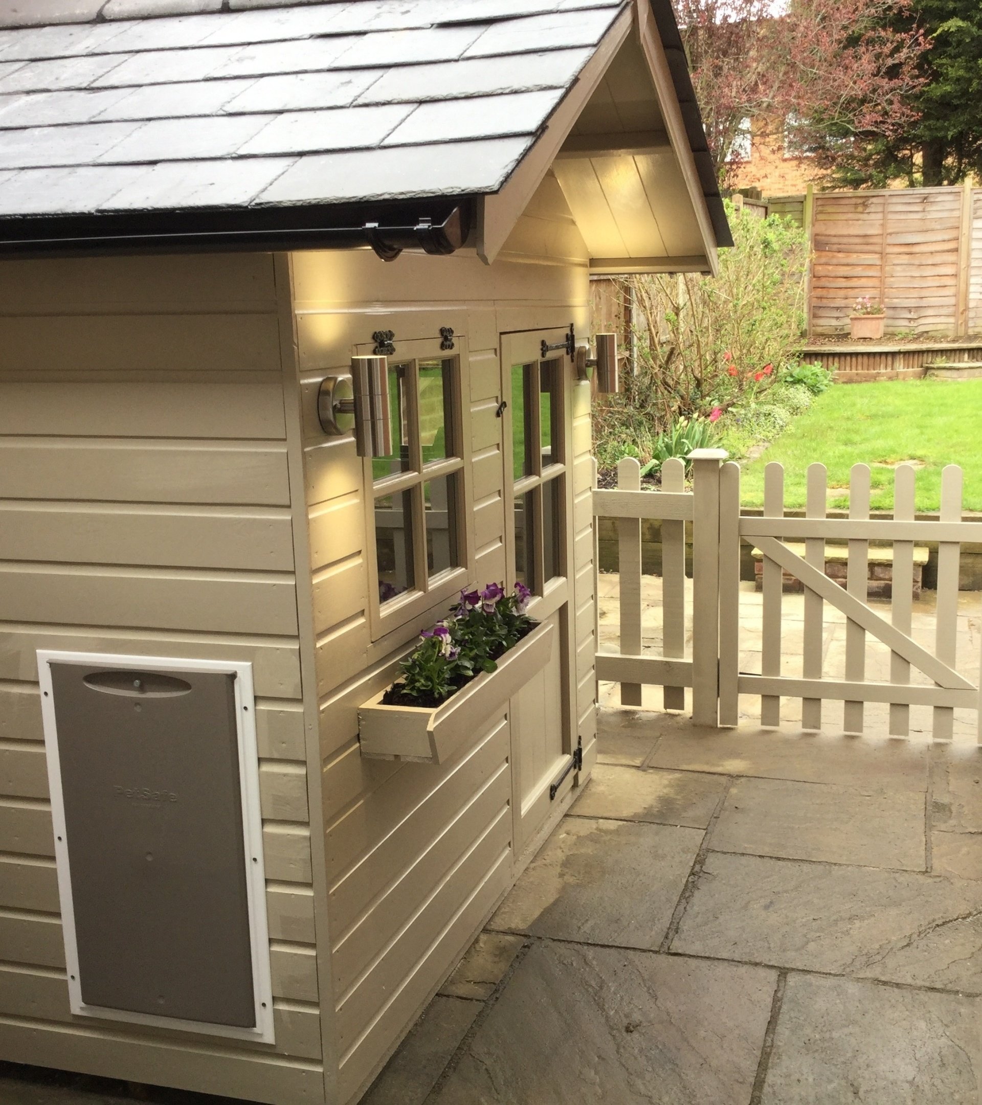 A selection of our beautiful, bespoke heated and lit dog cottages