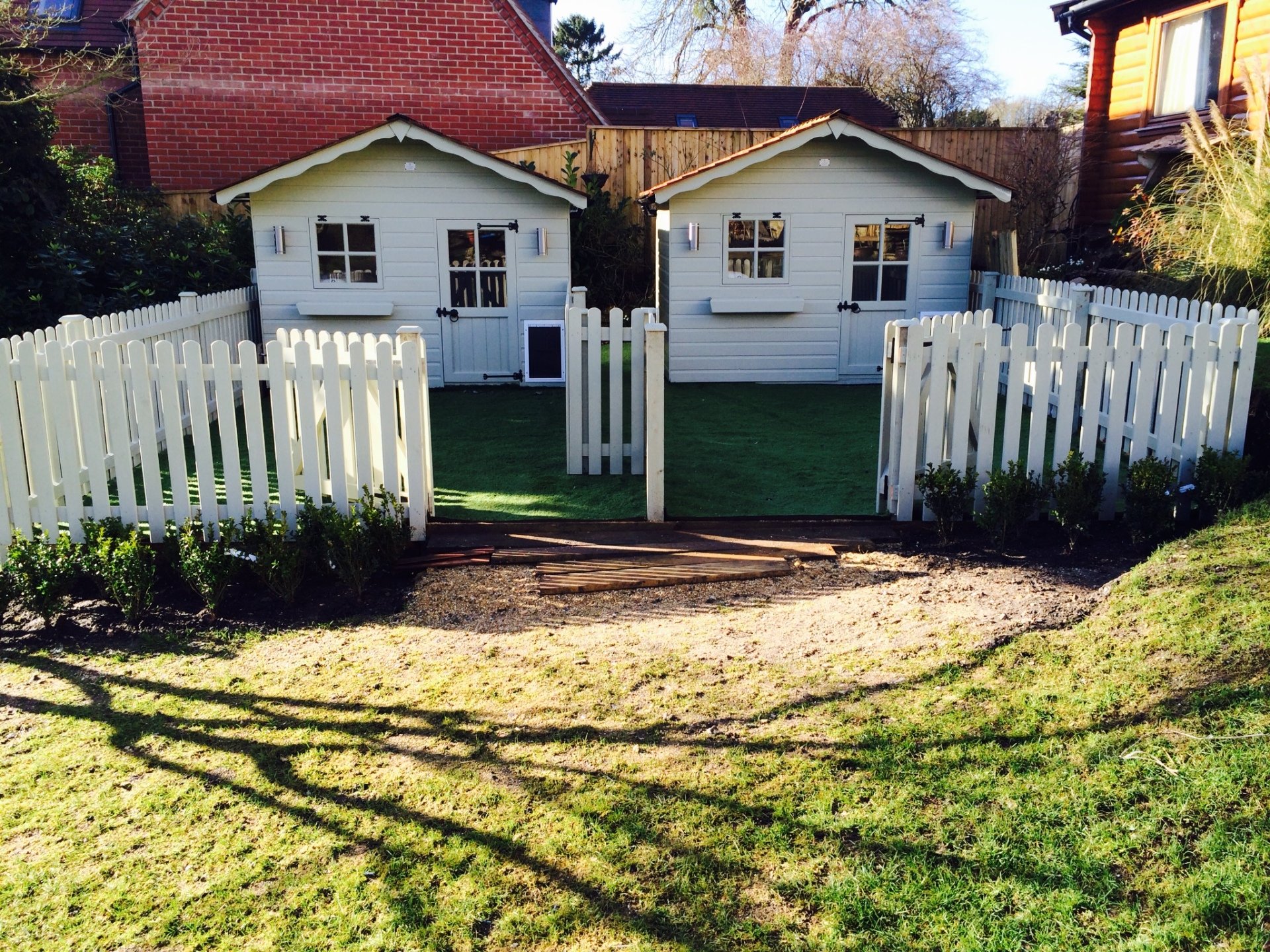 A selection of our beautiful, bespoke heated and lit dog cottages