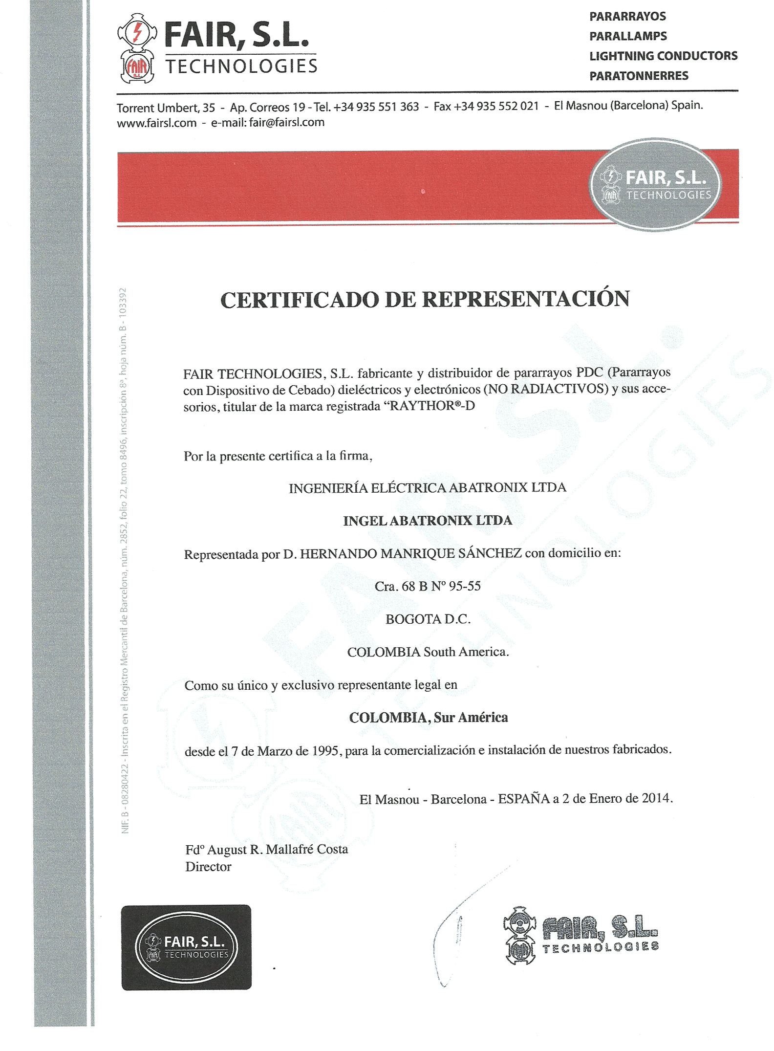 Seguridad y protecciones electroatmosféricas