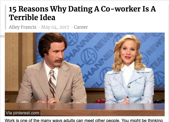 Dating at Work - It's a Terrible Idea!