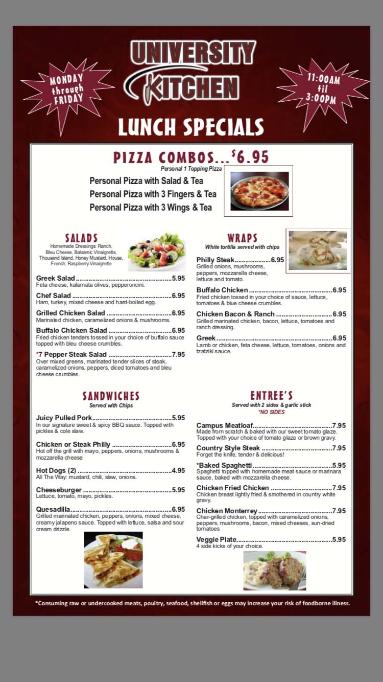 University Kitchen - High Point, NC - Menu