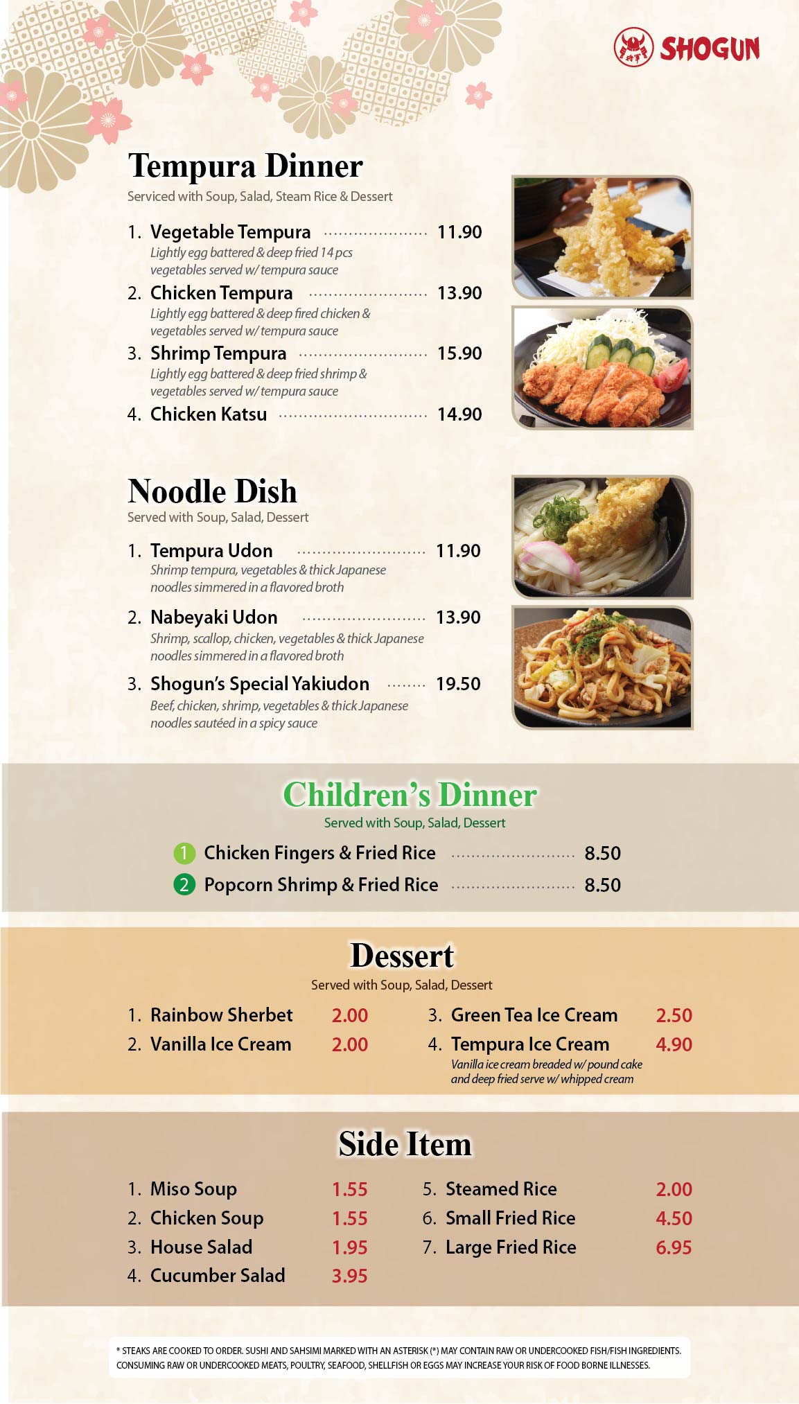 Shogun Lawrenceville ga dinner menu